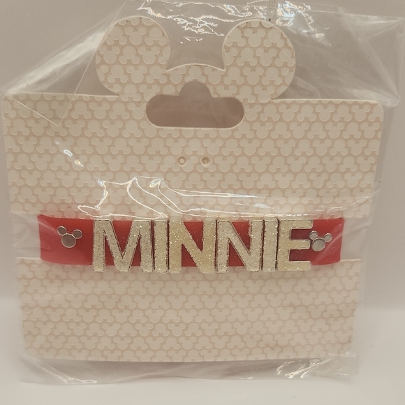 Disney | Jewelry | Disney Minnie Red Plastic Adjustable Band With ...